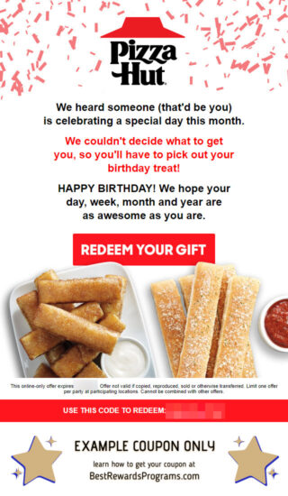 Pizza Hut Free Birthday Food | Best Rewards Programs