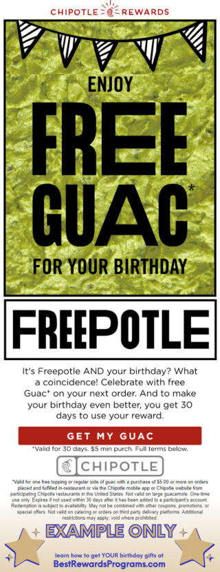 Chipotle Free Birthday Food ? Best Rewards Programs