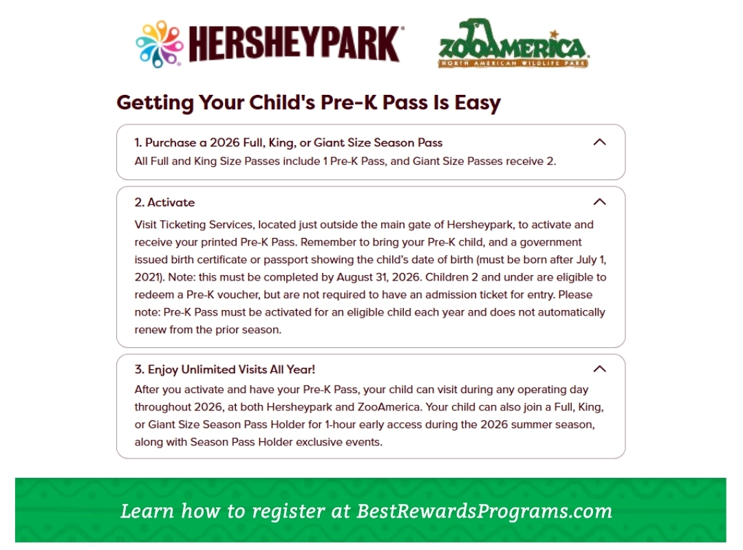 🎉 Free 2026 Pre-K Season Passes for Kids at Hersheypark